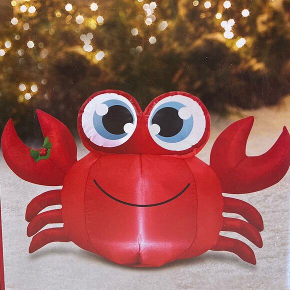 Gemmy | Holiday | Gemmy Holiday Time Inflatable Light Up Christmas Crab ...